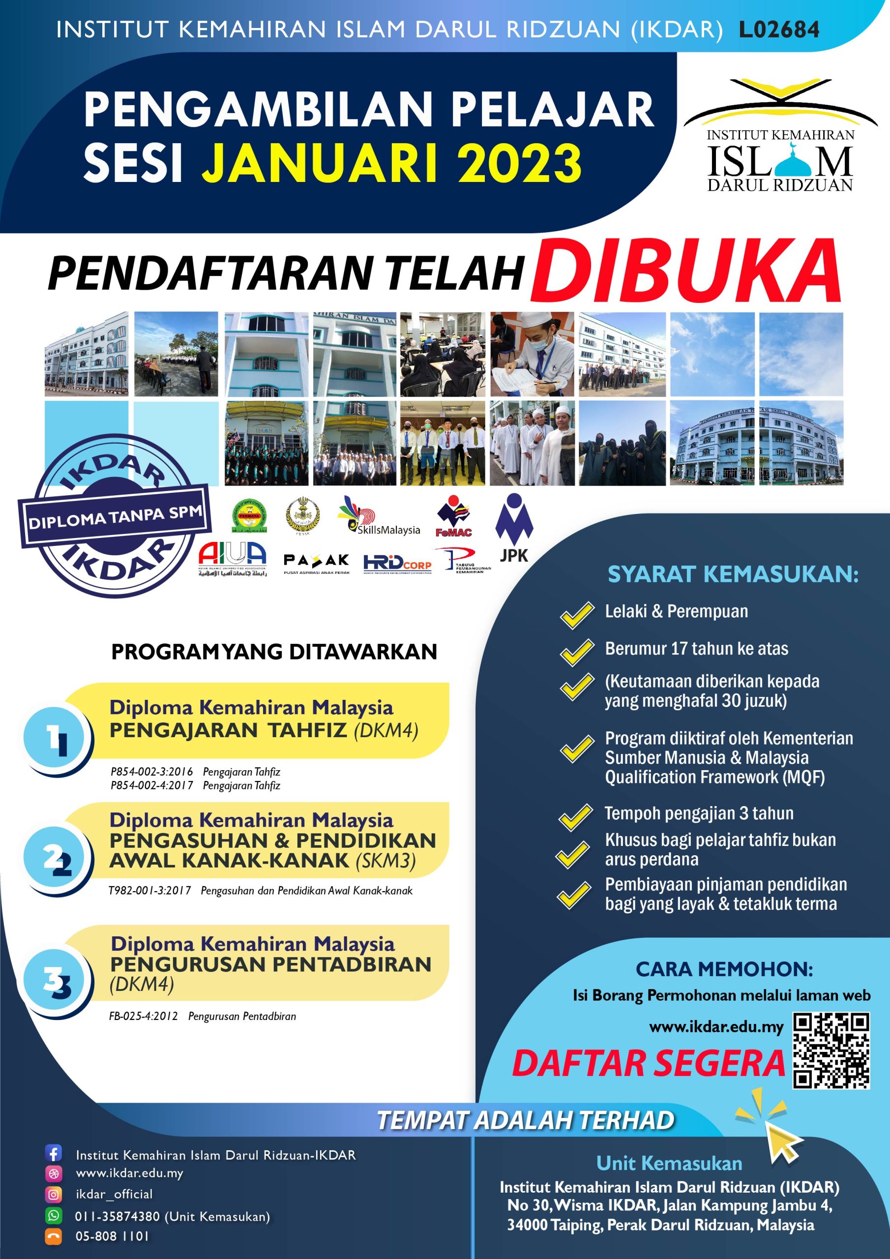 Pengambilan Pelajar Sesi Januari 2023 Kini Dibuka - Institut Kemahiran ...